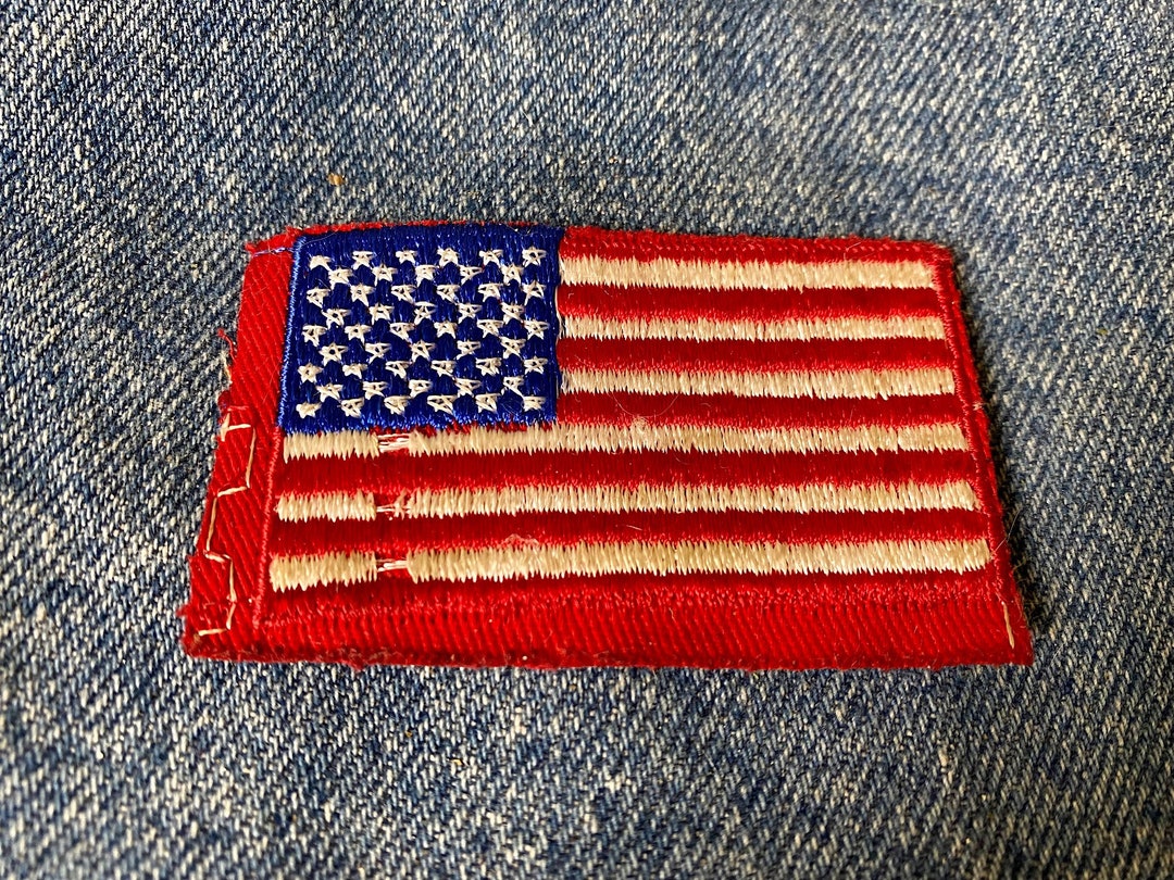 Vintage American Flag Embroidered Cloth Patch - Etsy