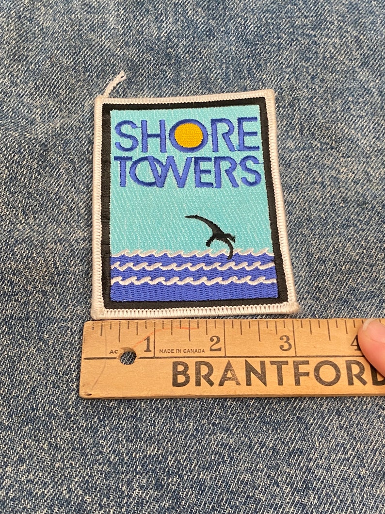 Vintage shore Towers Embroidered Cloth Patch - Etsy