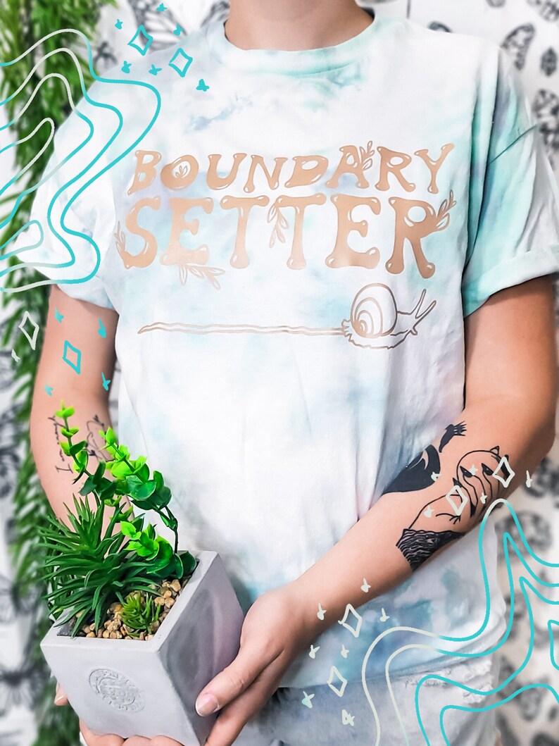 Boundary Setter | Mental Health Self Love Affirmations Blue Green Tie ...