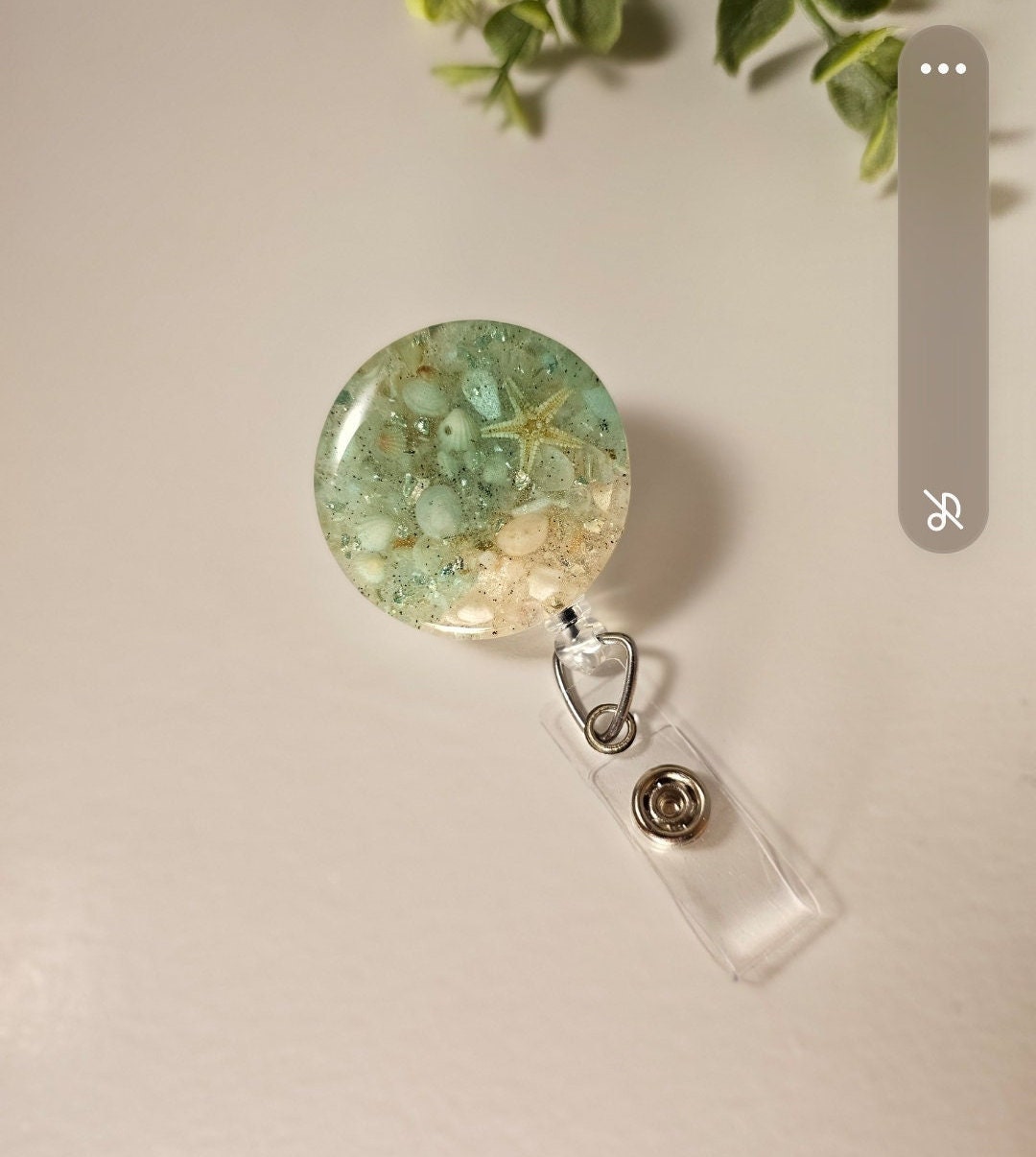 Beach Resin Badge Reel, Retractable Id, Ocean Badge, Seashells, Nurse ...