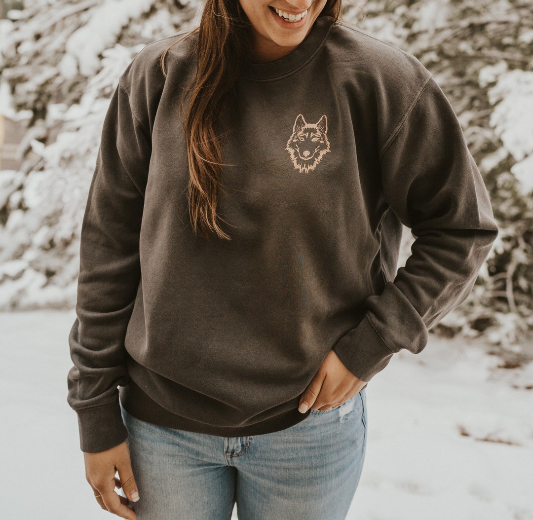 Husky Crewneck, Siberian Husky Crewneck, Wolf Head Sweatshirt, Wolf ...