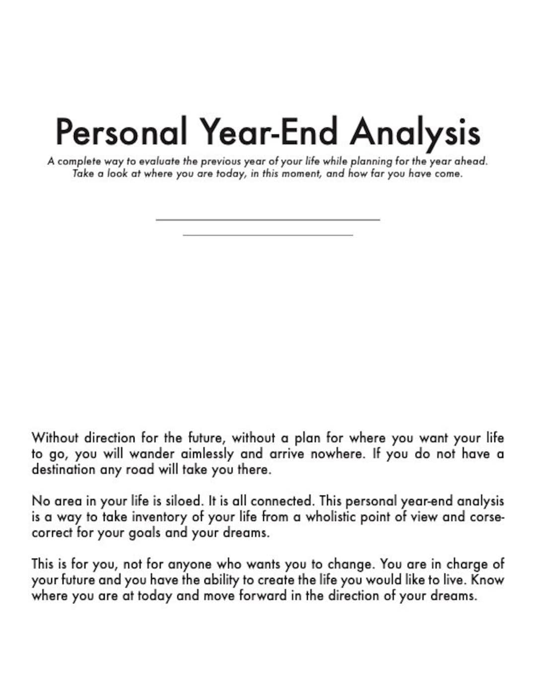The Personal Year-end Analysis Workbook - Etsy