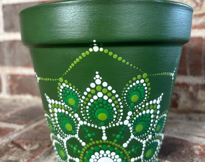 Mandala Dot Art Hand Painted 5.75 Inch Flower Pot - Etsy