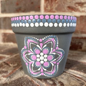 Mandala Dot Art Hand Painted 4.5 Inch Flower Pot - Etsy