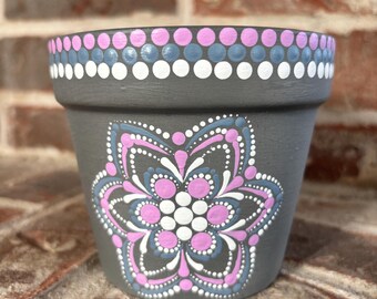 4” Mandala Hand-painted Flower Pot - Etsy