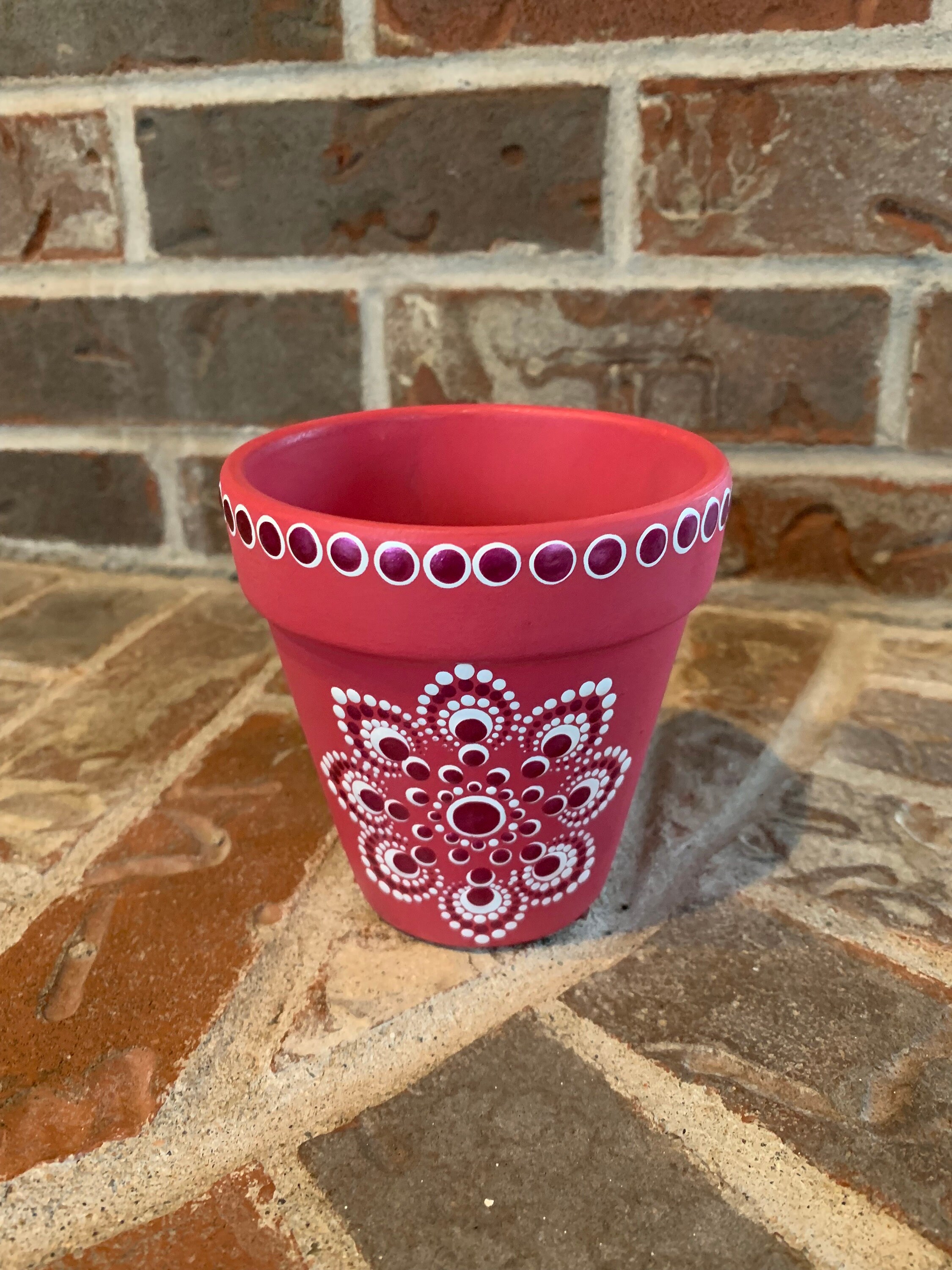 Flower Pot,4 Inch, Hand Painted. - Etsy