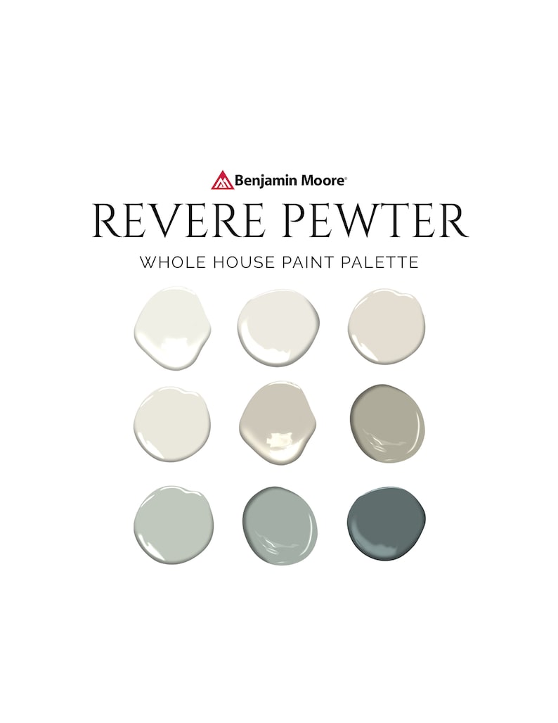 Revere Pewter Paint Palette, Benjamin Moore, Revere Pewter Coordinating ...