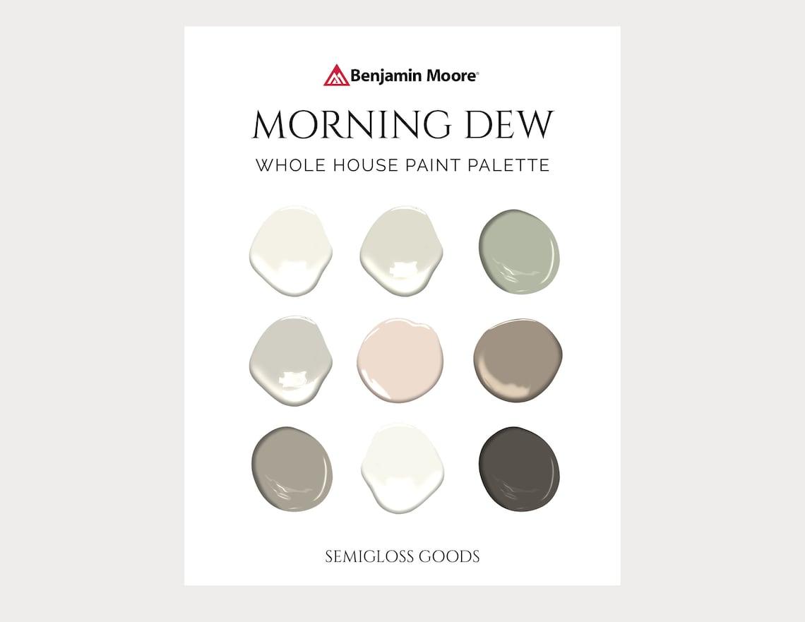Benjamin Moore Morning Dew Palette, Fresh Color Palette, Bestselling ...