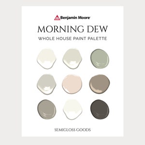 Benjamin Moore Morning Dew Palette, Fresh Color Palette, Bestselling ...