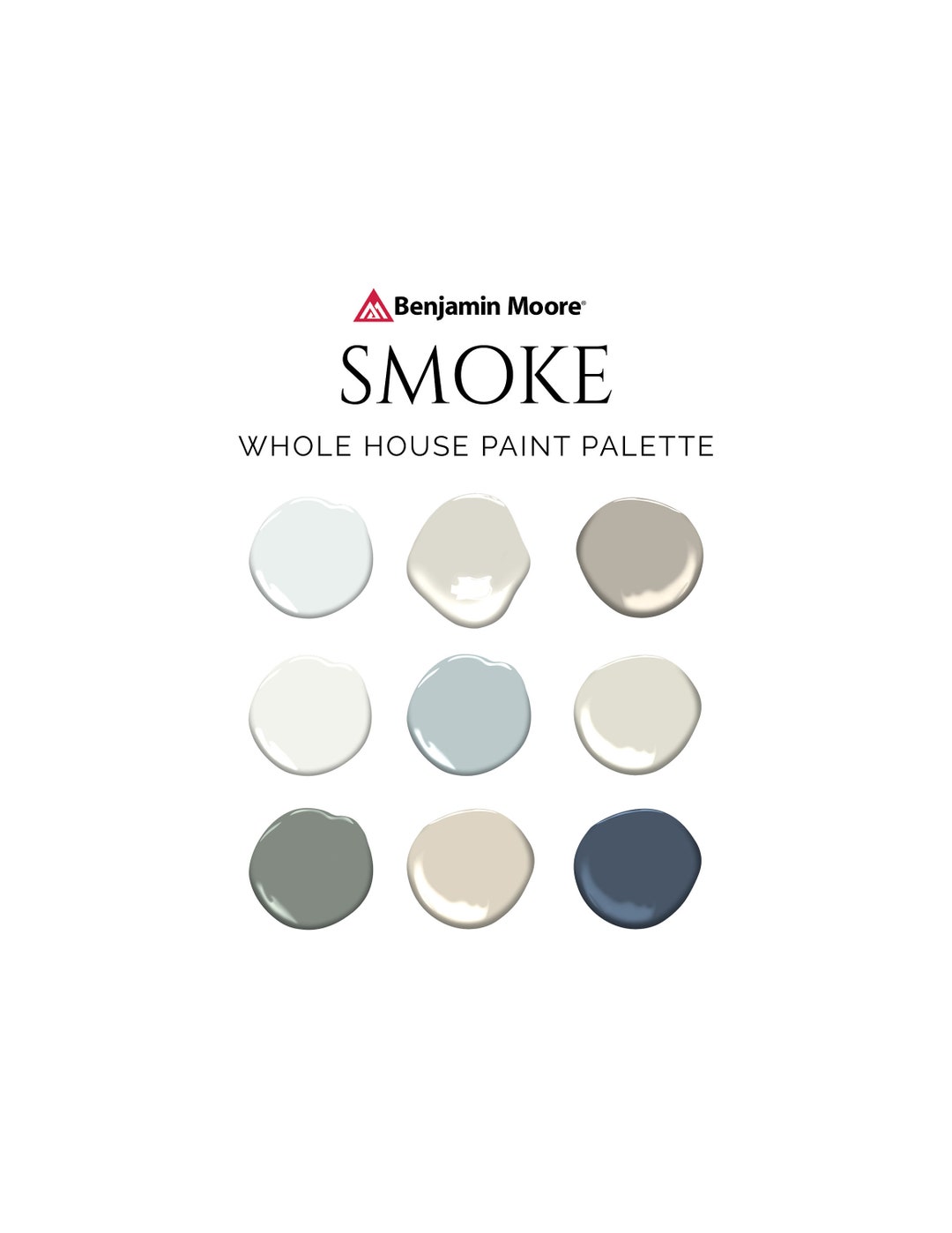 Benjamin Moore Smoke Palette, Smoke Color Palette, Smoke Cabinets ...