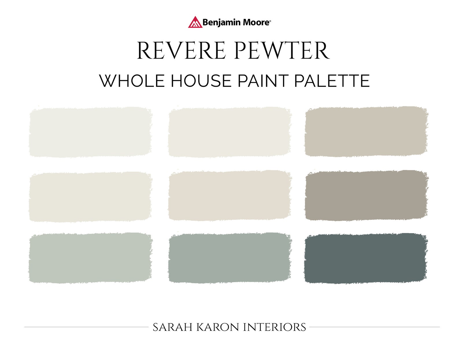 Revere Pewter Paint Palette, Benjamin Moore, Revere Pewter Coordinating ...