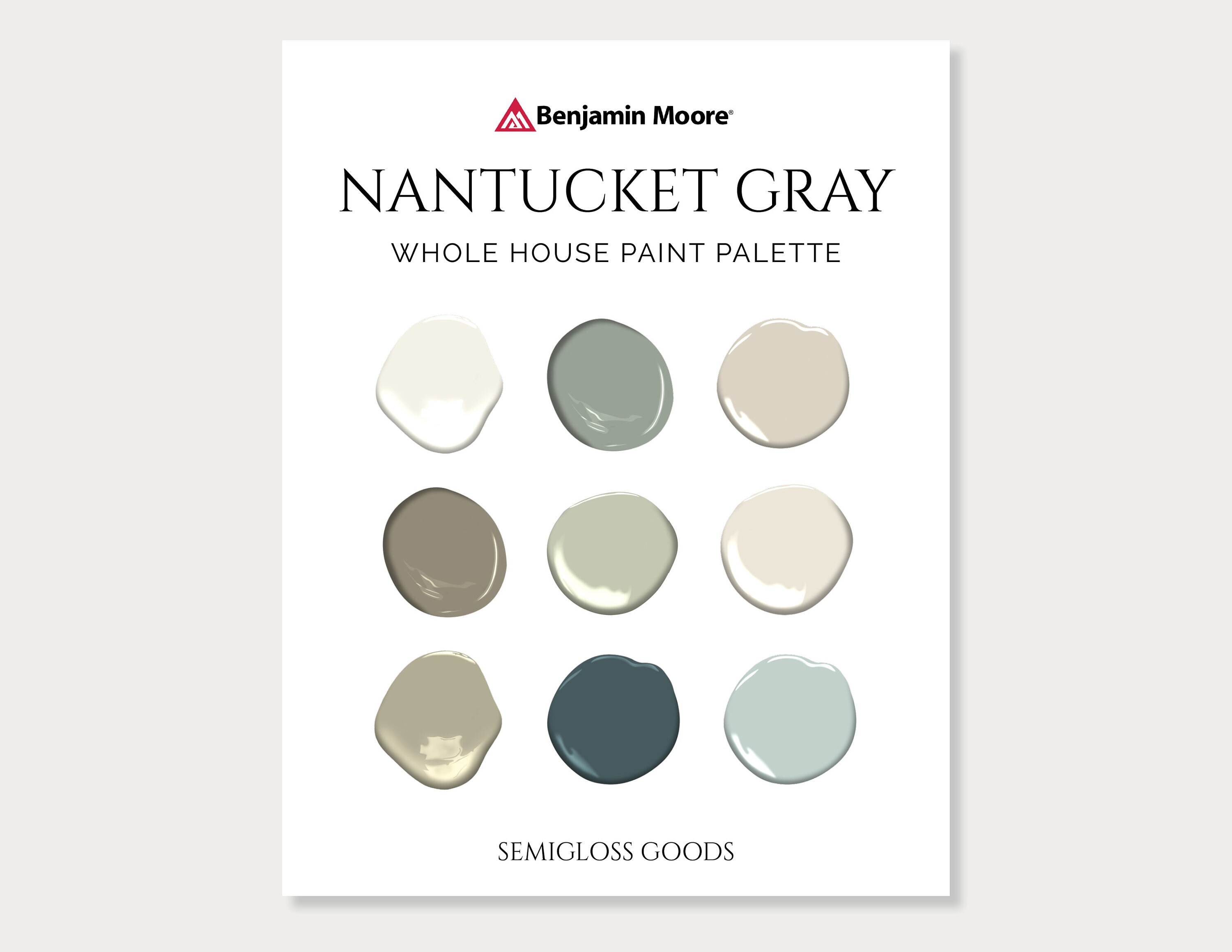 Benjamin Moore Nantucket Gray Palette, Interior Design Color Palette ...