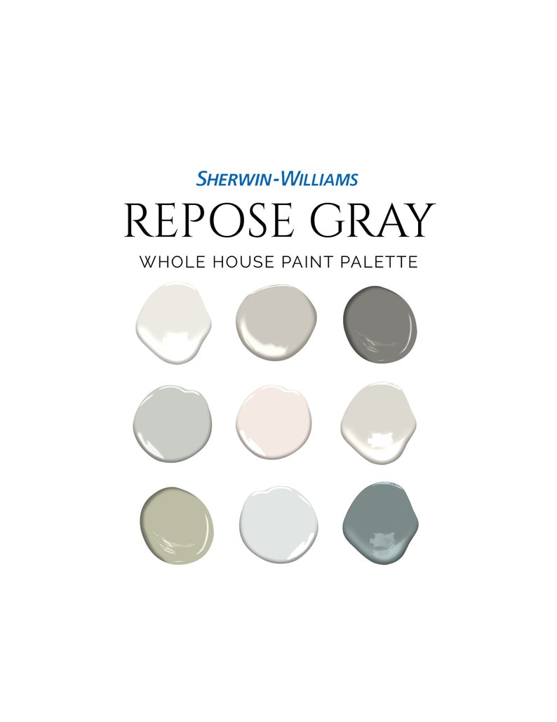 Sherwin Williams Repose Gray Palette Repose Gray Kitchen - Etsy