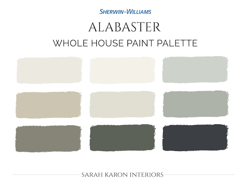 Alabaster Paint Palette, Sherwin-williams, Alabaster Coordinating ...