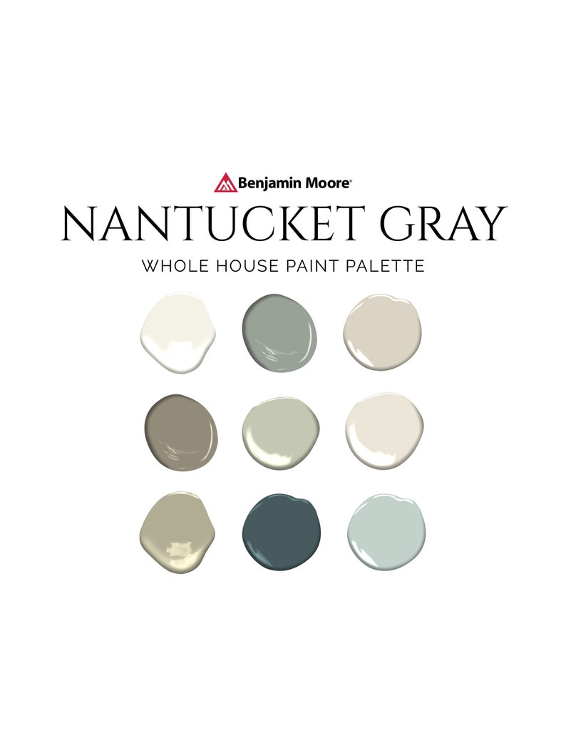 Benjamin Moore Nantucket Gray Palette, Interior Design Color Palette ...