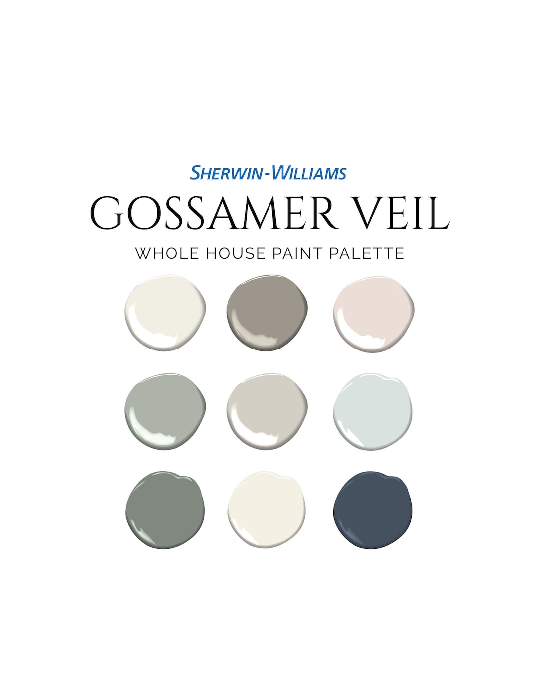 Sherwin Williams Gossamer Veil Palette, Coastal Palette, Color Palette ...