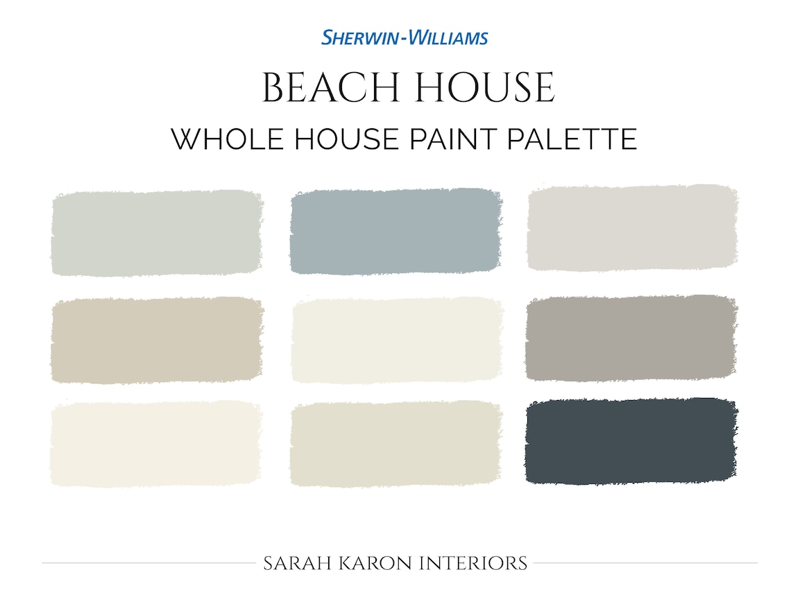 Beach House Paint Palette Coastal Paint Color Palette - Etsy