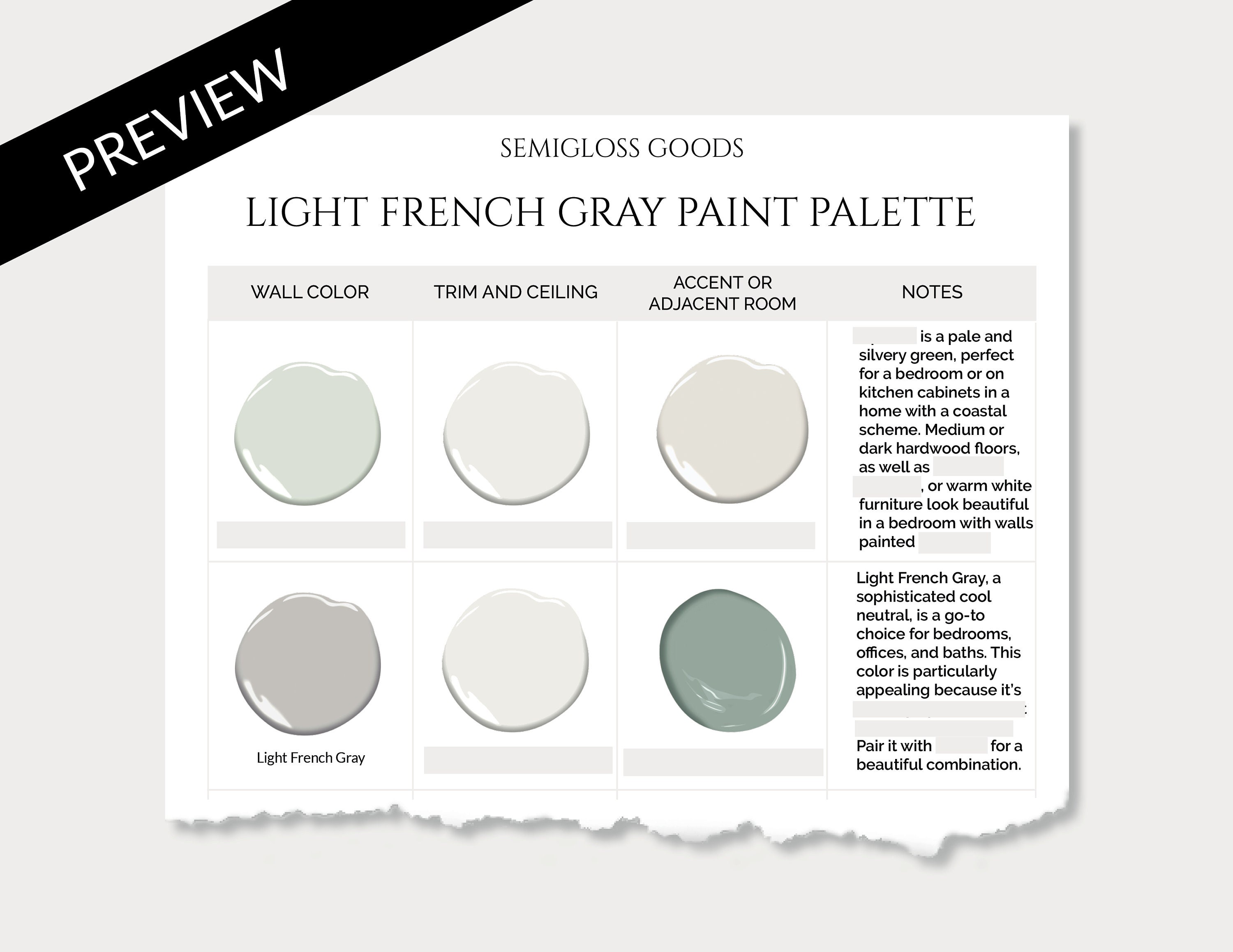 Sherwin Williams Light French Gray Palette Light French Gray - Etsy