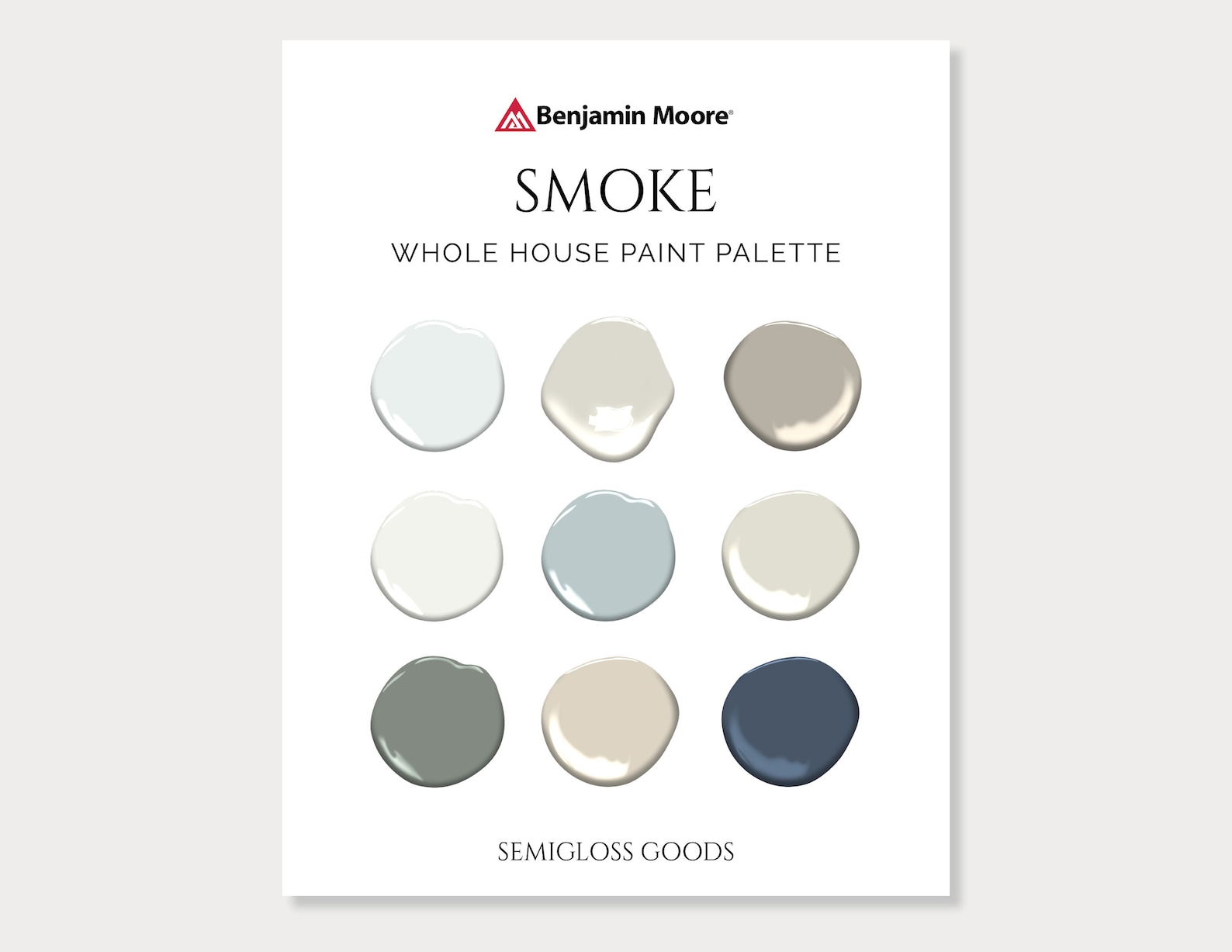 Benjamin Moore Smoke Palette, Smoke Color Palette, Smoke Cabinets ...
