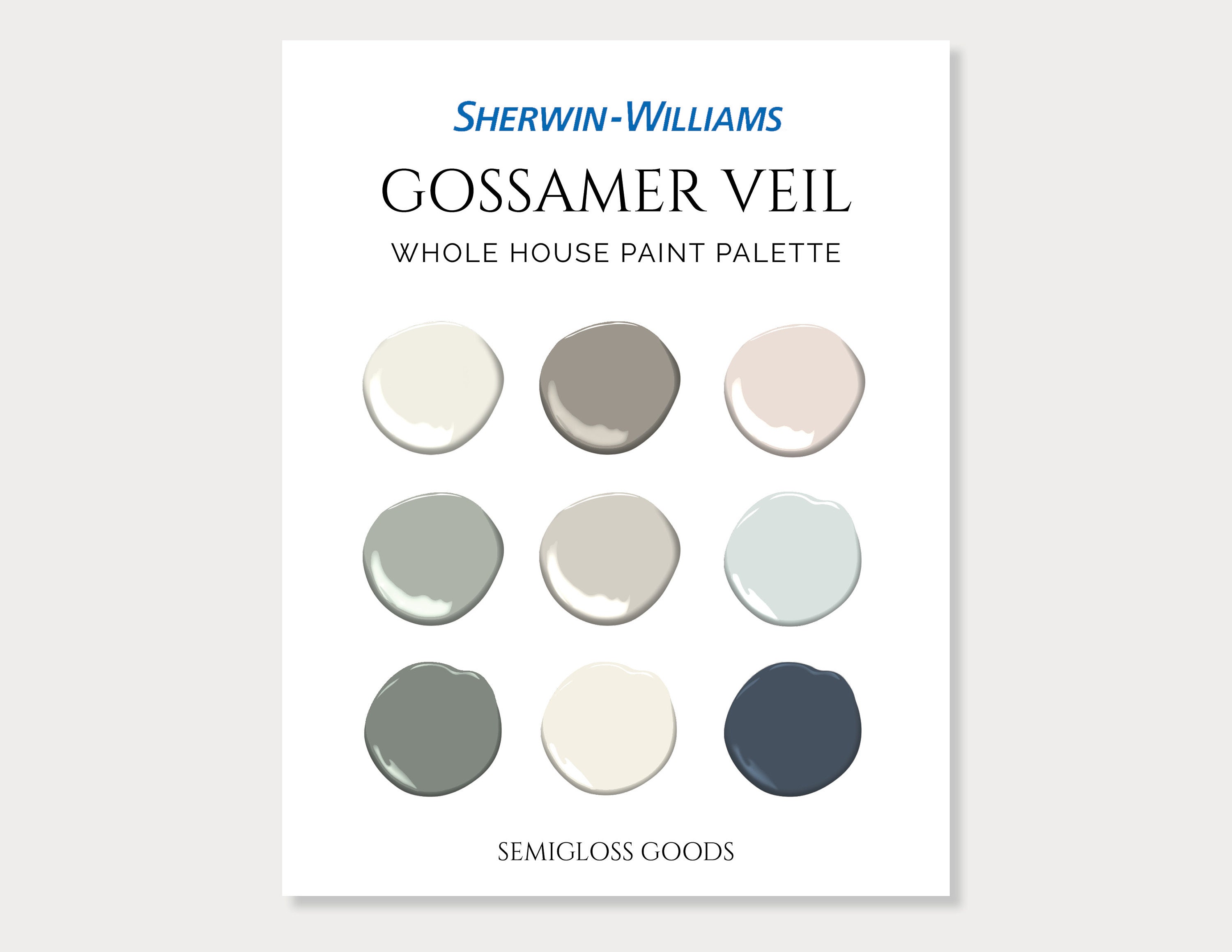 Sherwin Williams Gossamer Veil Palette, Coastal Palette, Color Palette ...