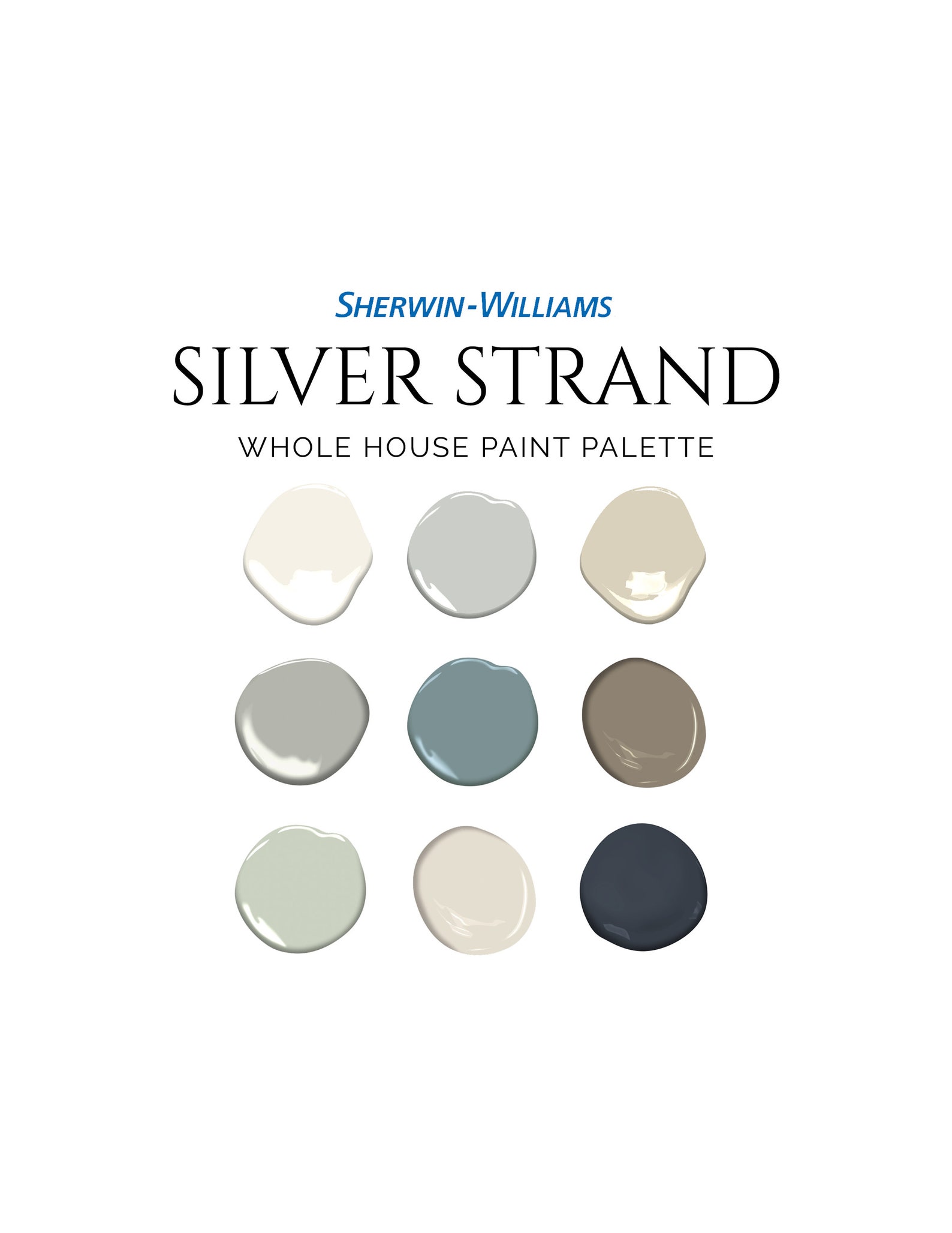 Sherwin Williams Silver Strand Palette Silver Strand Paint - Etsy