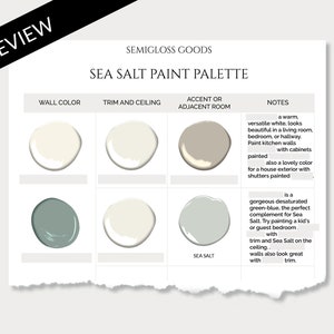 Sherwin Williams Sea Salt Palette, Fresh Color Palette, Coastal Palette ...