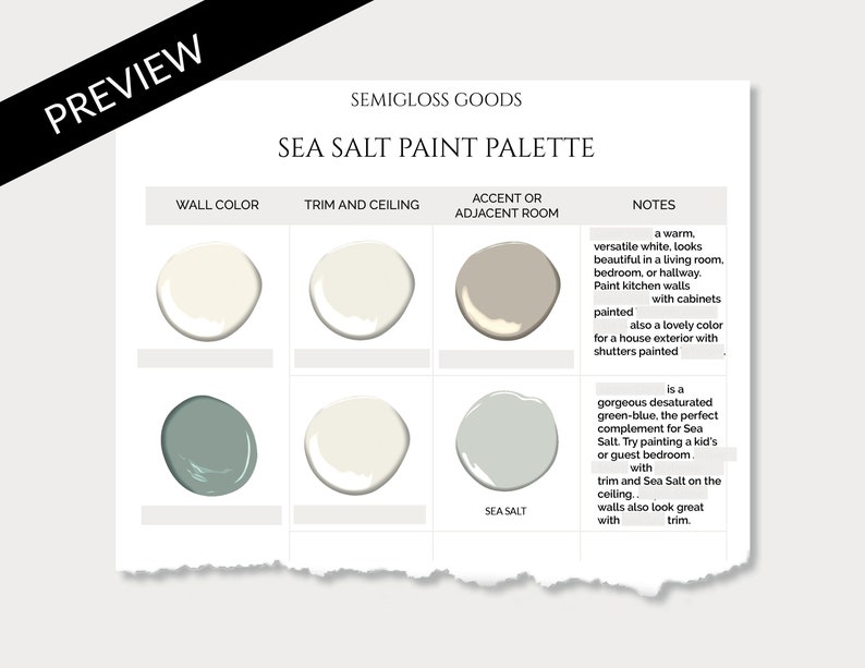 Sherwin Williams Sea Salt Palette, Fresh Color Palette, Coastal Palette ...
