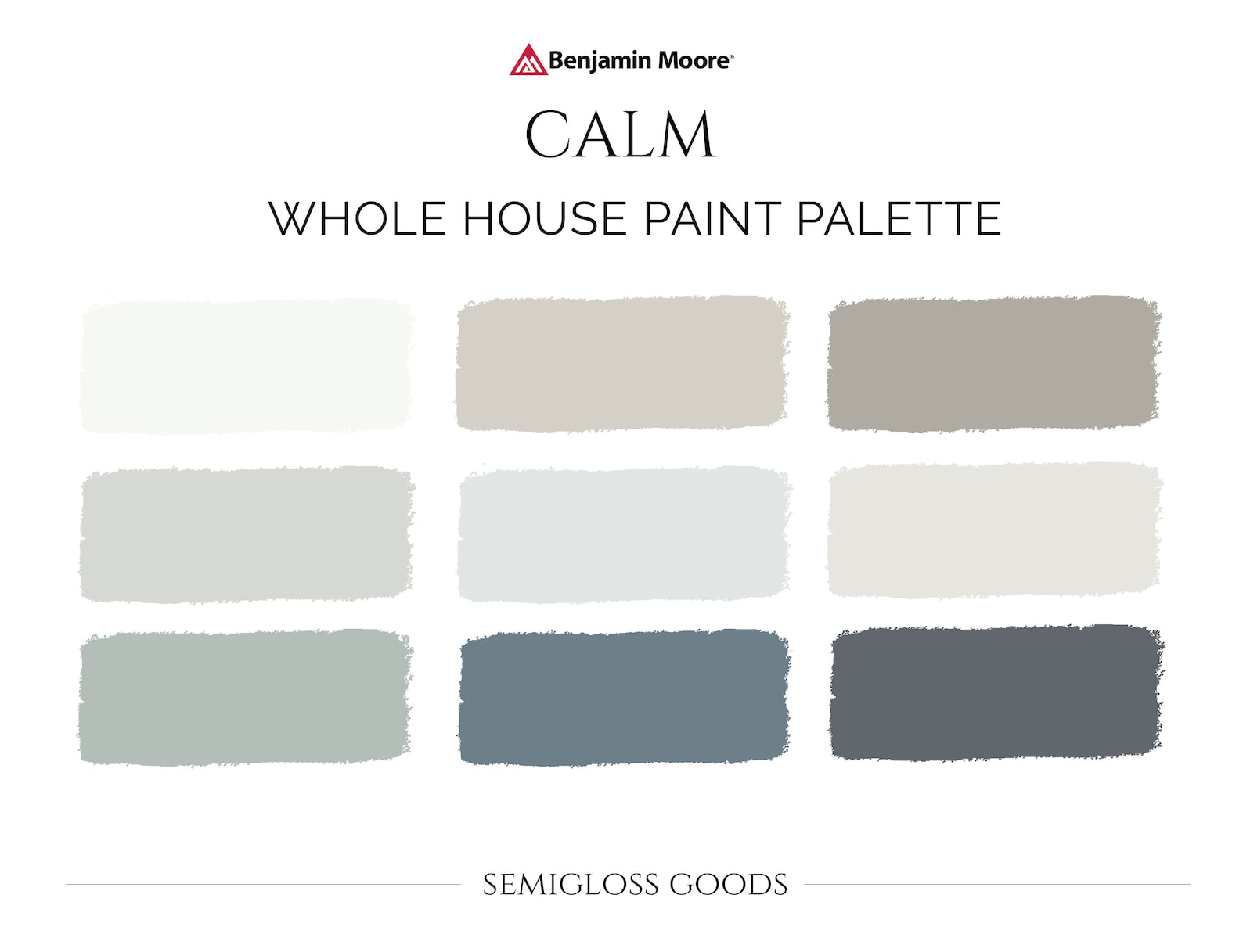 Calm Paint Palette Benjamin Moore Calm Undertones Calm - Etsy