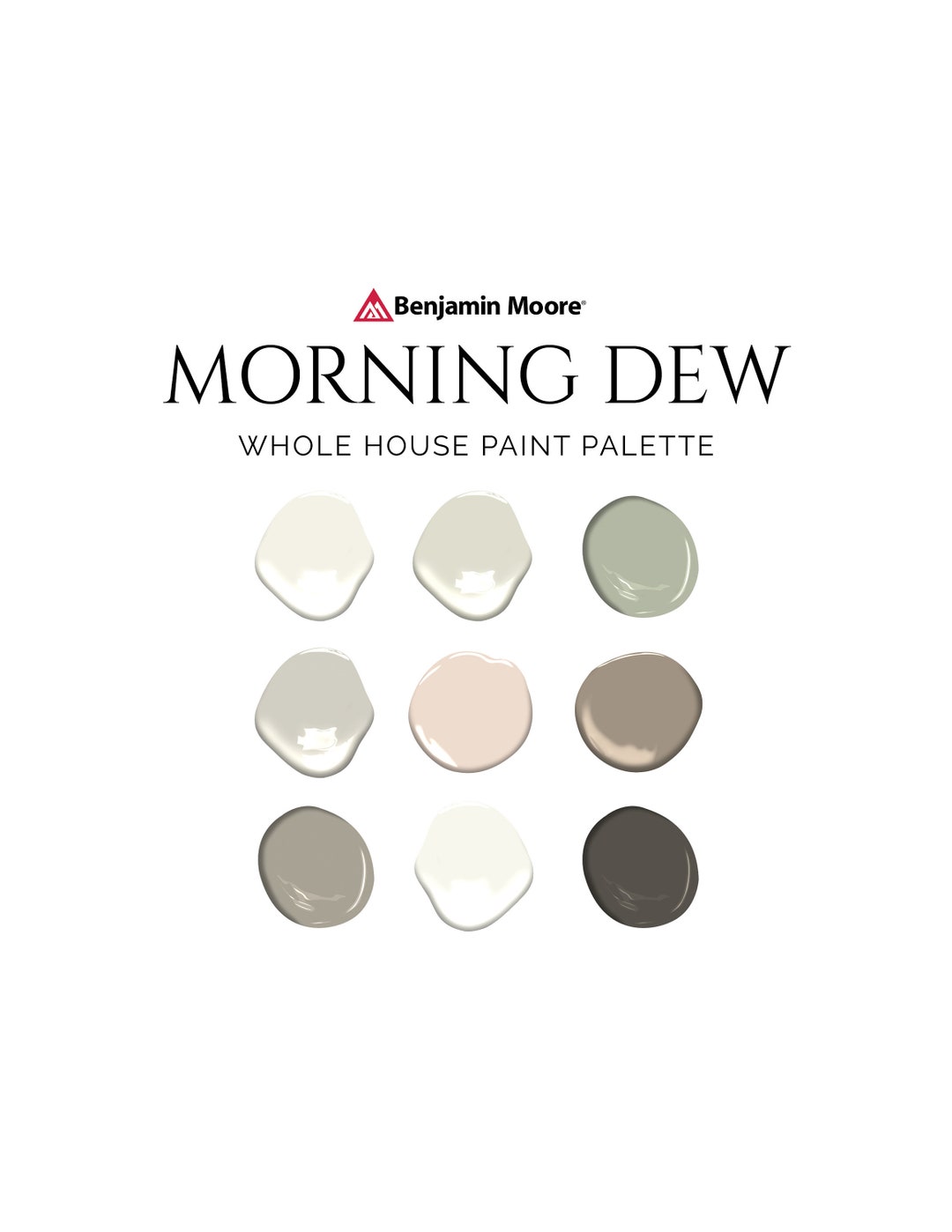 Benjamin Moore Morning Dew Palette, Fresh Color Palette, Bestselling ...