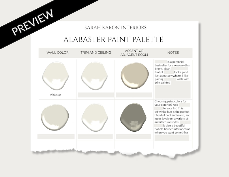 Alabaster Paint Palette, Sherwin-williams, Alabaster Coordinating ...