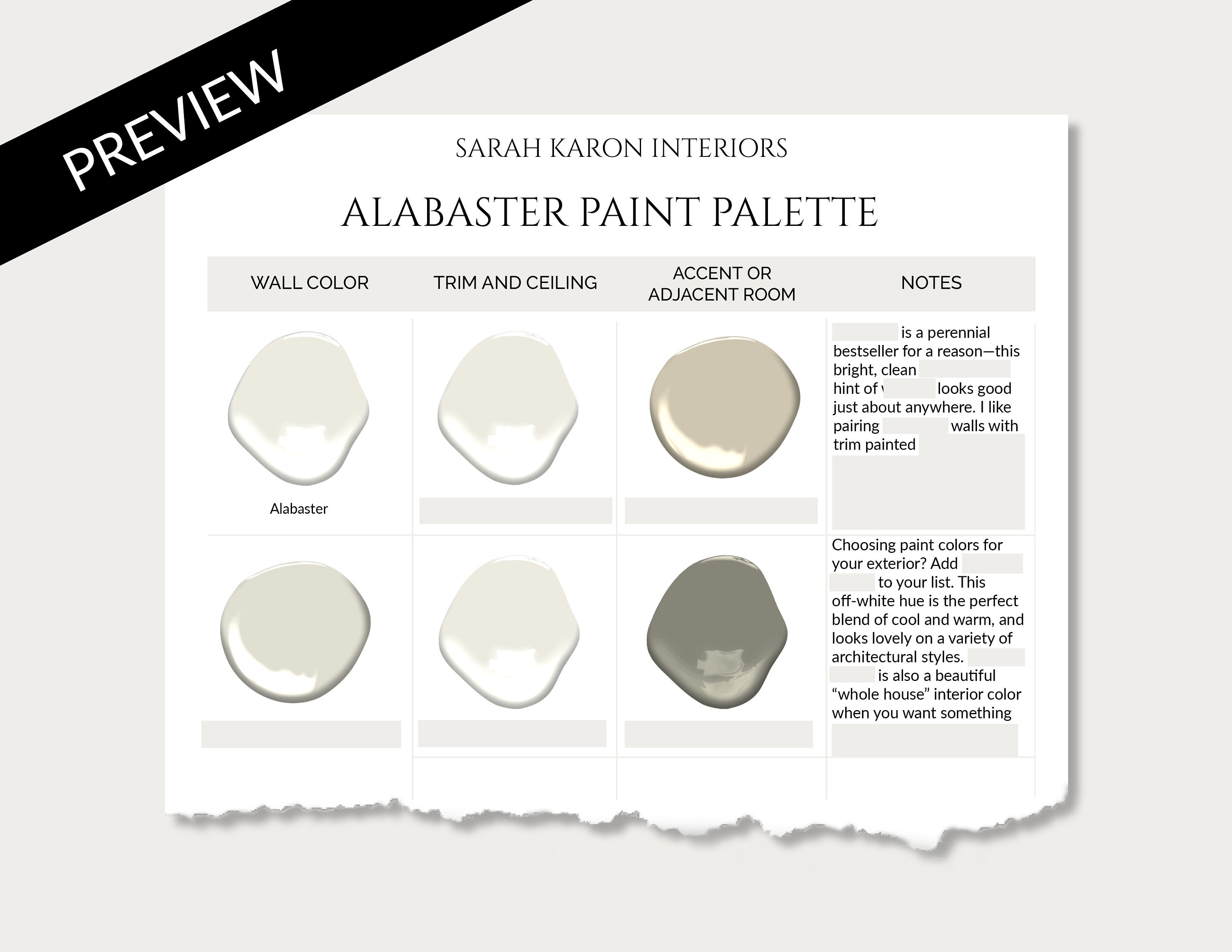 Alabaster Paint Palette, Sherwin-williams, Alabaster Coordinating ...