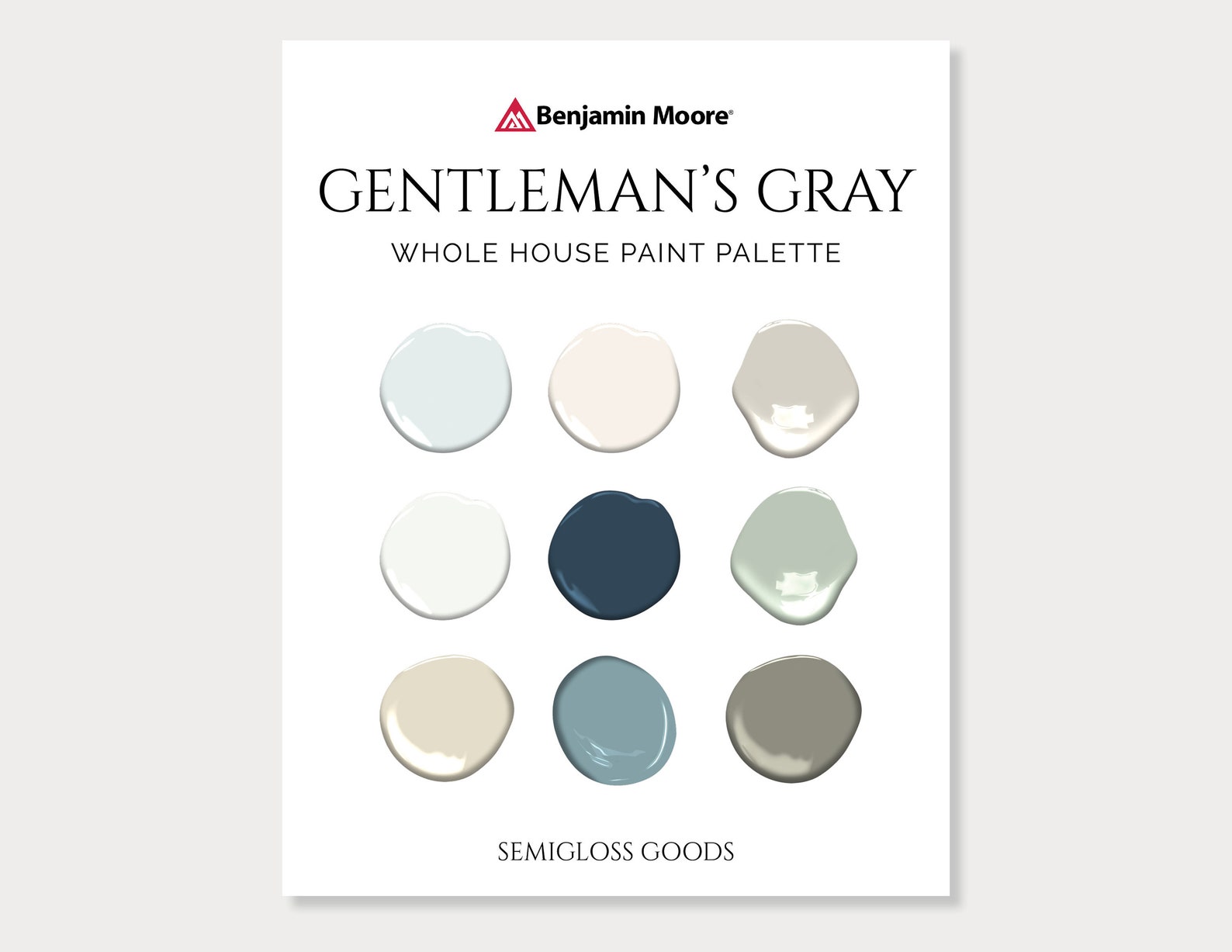 Benjamin Moore Gentleman's Gray Palette, Chic Color Palette ...