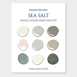 Sherwin Williams Sea Salt Palette, Fresh Color Palette, Coastal Palette ...