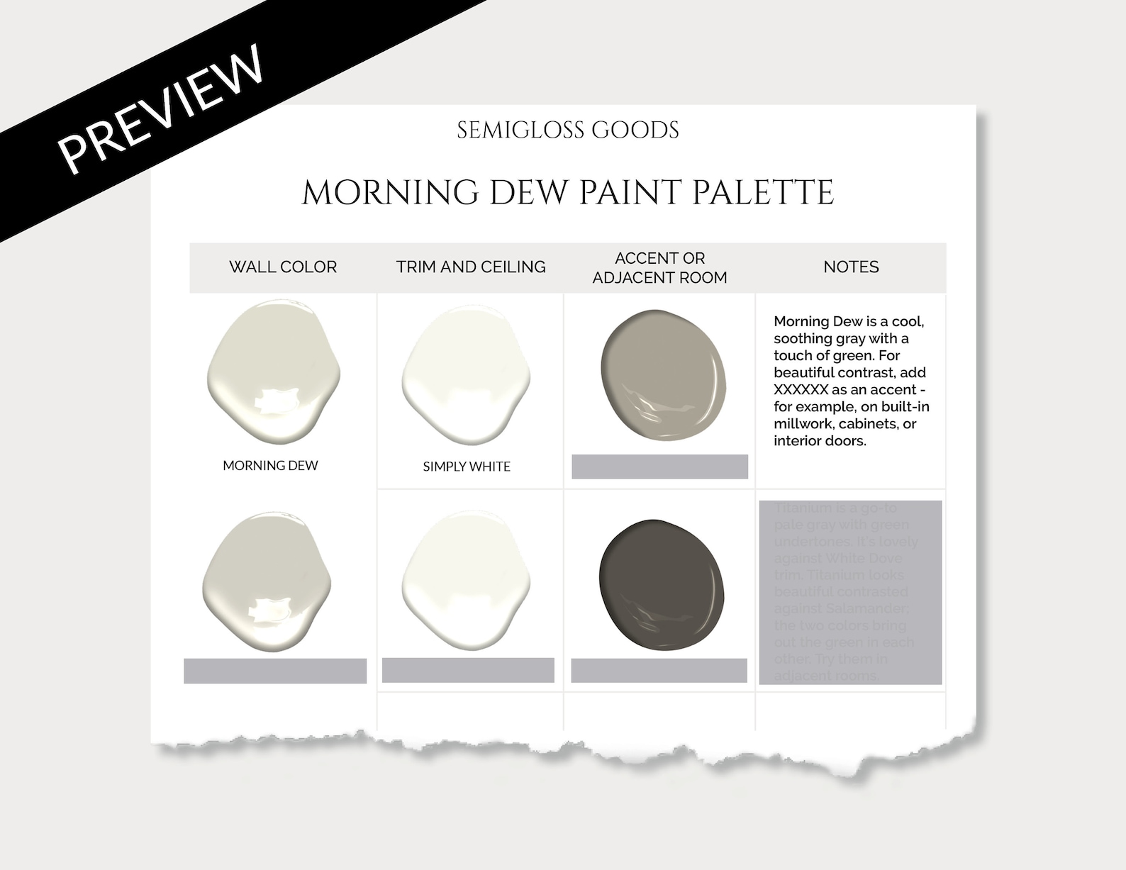Benjamin Moore Morning Dew Palette, Fresh Color Palette, Bestselling ...