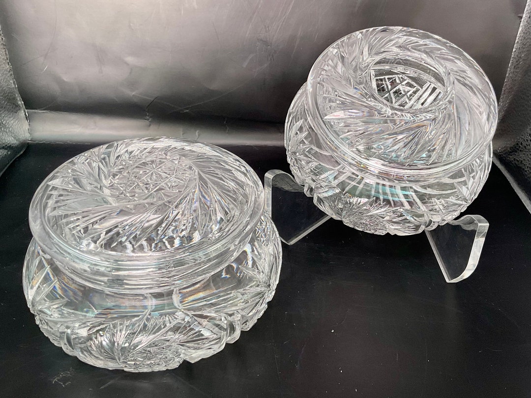 American Brilliant Cut Glass Dresser Set - Etsy