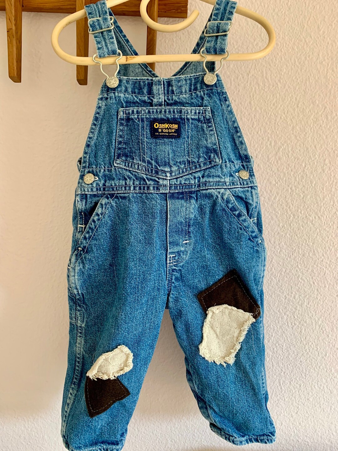 Vintage Toddler Patched Overalls - Etsy