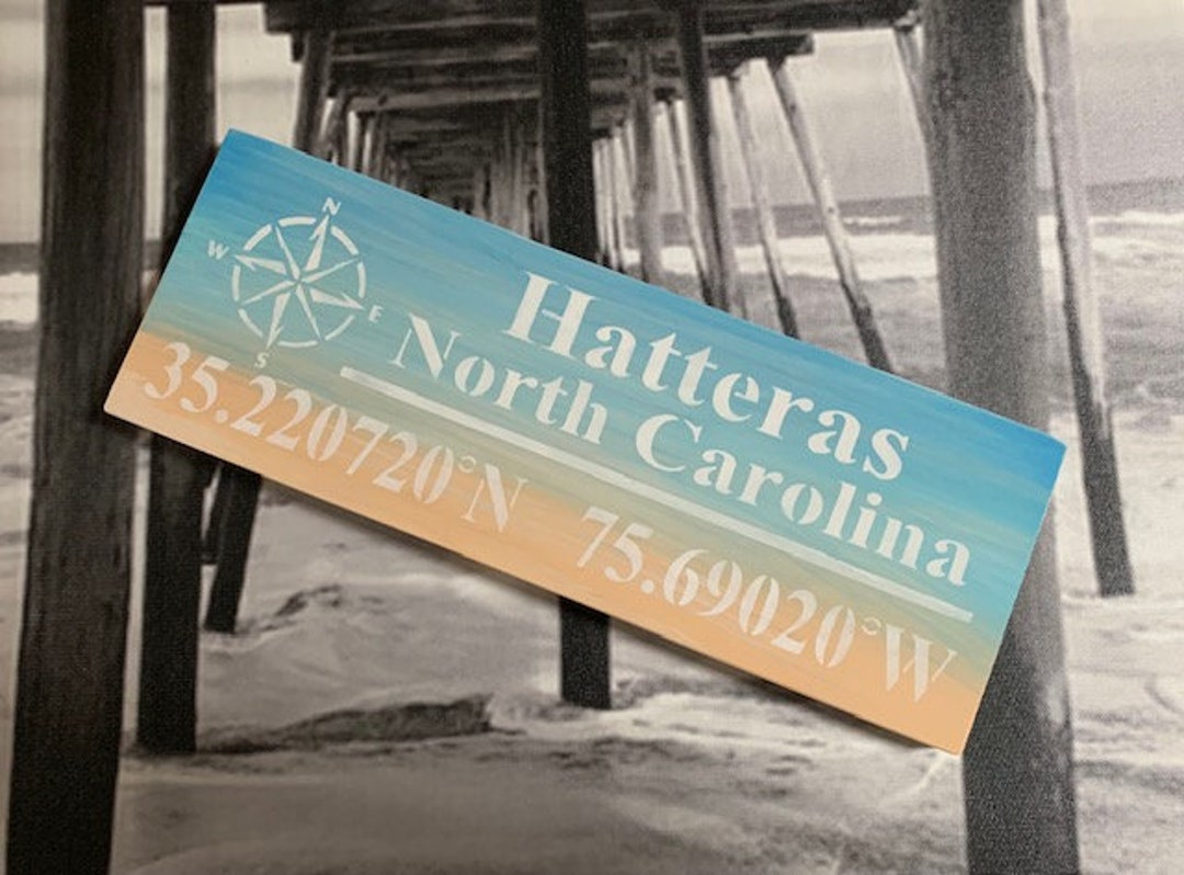 Hatteras Wood Plank Sign / Mini Server - Etsy