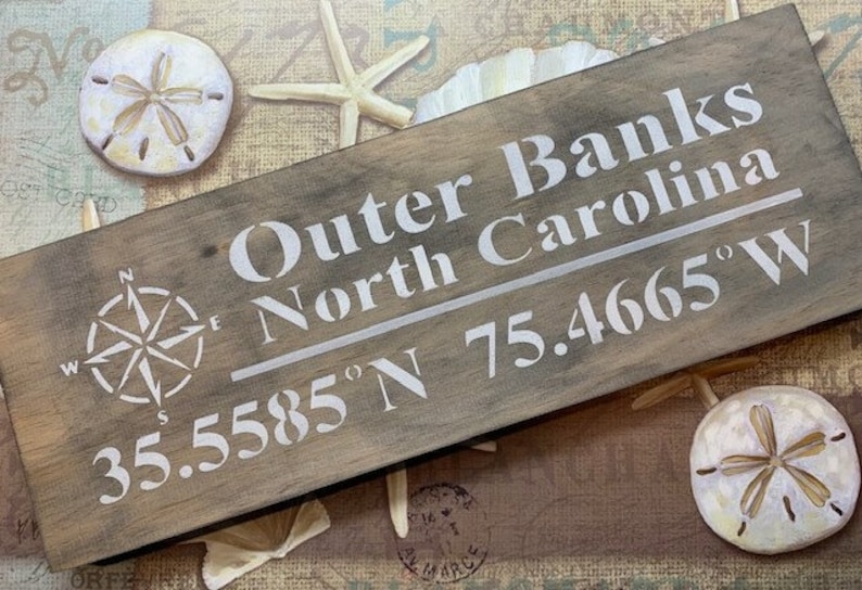 Outer Banks Wood Plank Sign / Mini Server - Etsy