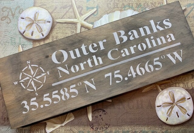 Outer Banks Wood Plank Sign / Mini Server - Etsy