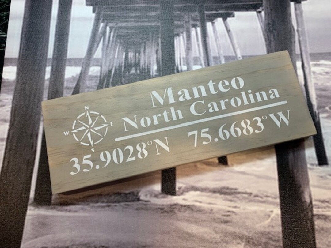 Manteo, North Carolina Wood Plank Sign / Mini Server - Etsy