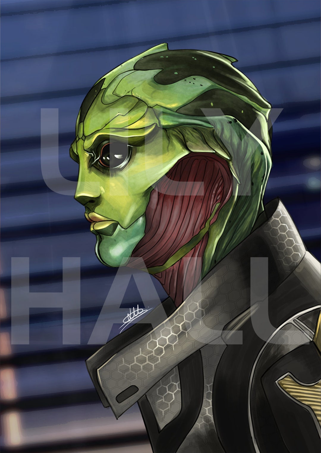 Thane Krios Mass Effect Art Print A4 - Etsy