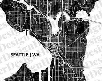 Seattle Map Svg - Etsy