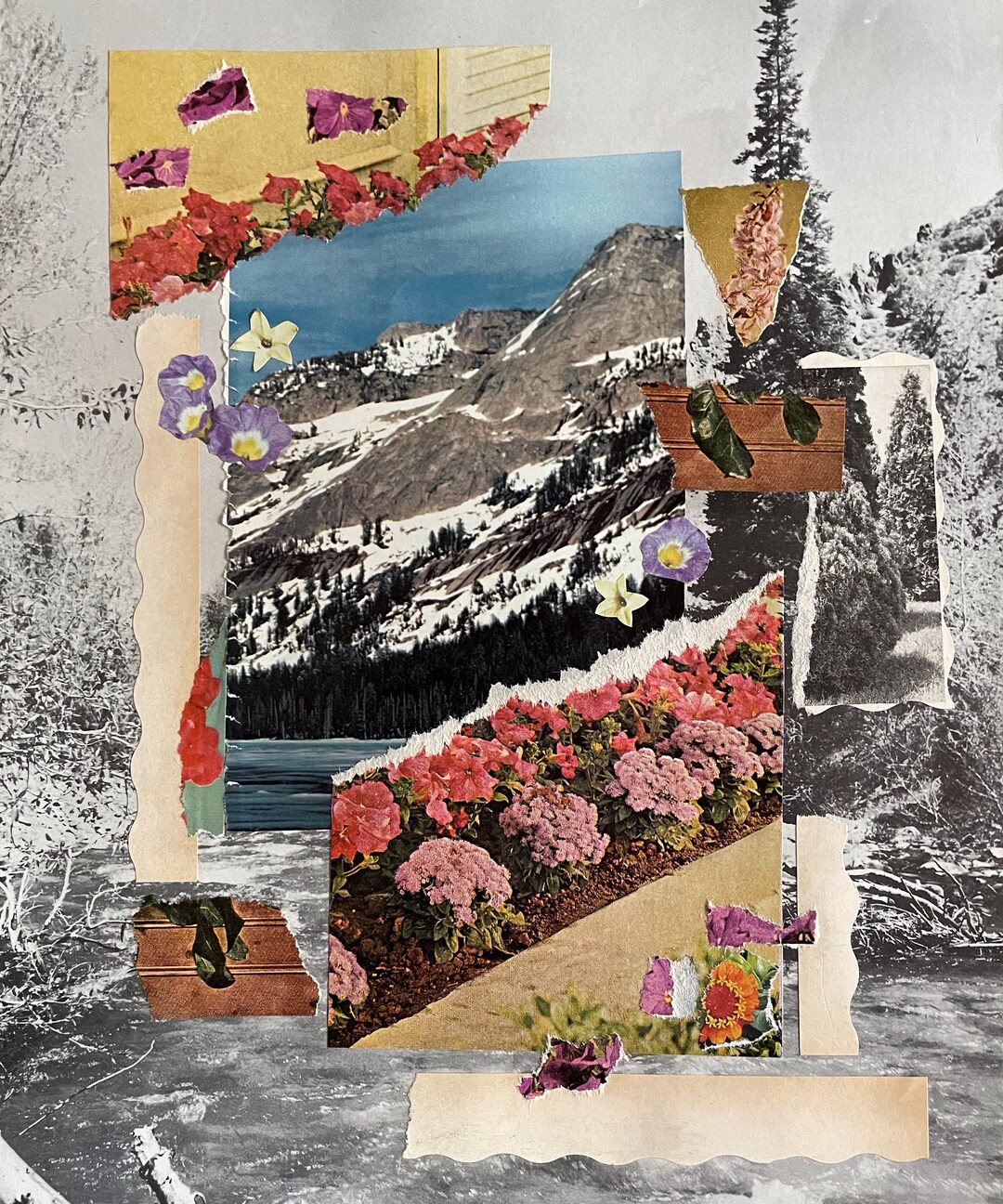 Collage Print - “mountain Landscape” - Etsy