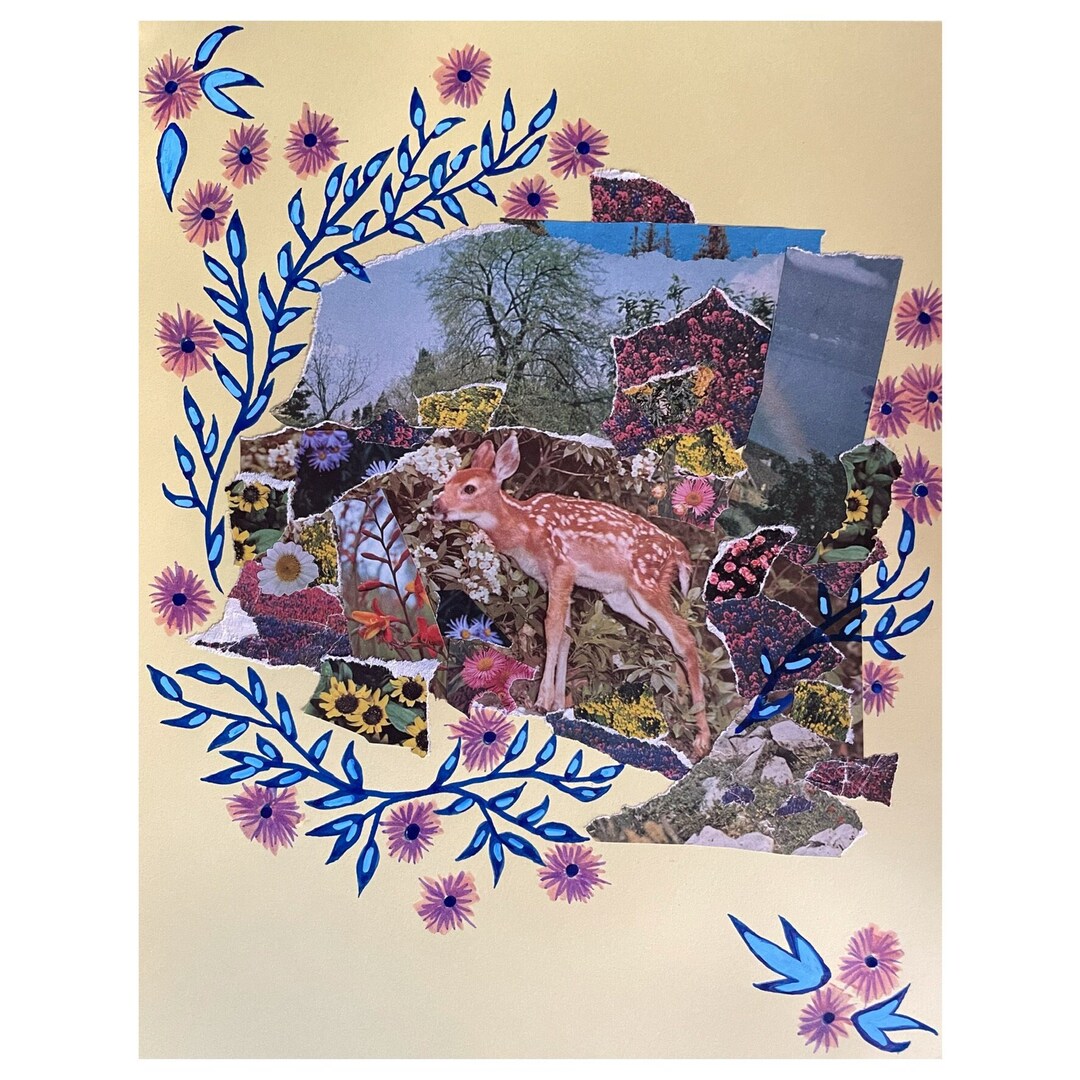 Original Handcut Collage - "little Deer" - Etsy