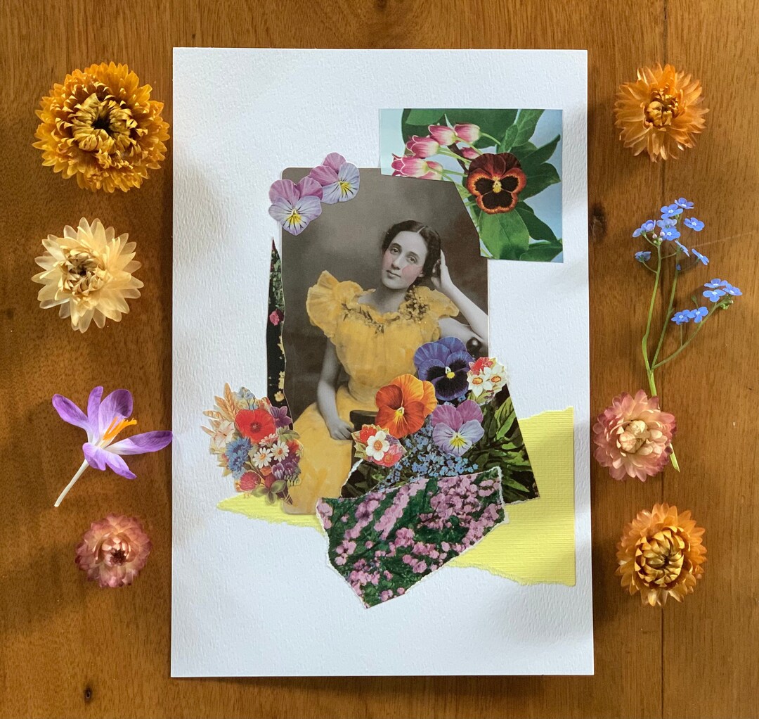 Original Handcut Collage - “spring Beauty” - Etsy