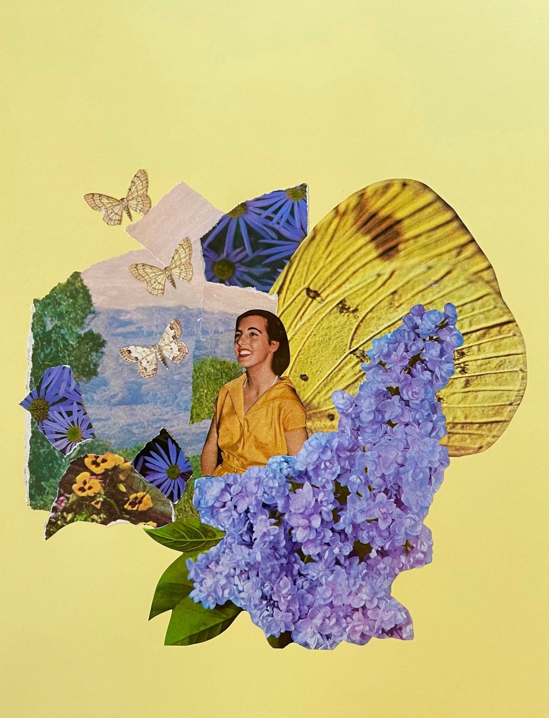 Original Handcut Collage - "lilac Season" - Etsy