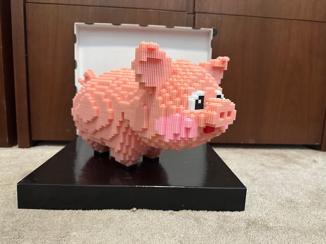 Large Fully Assembled Block Pig - Etsy