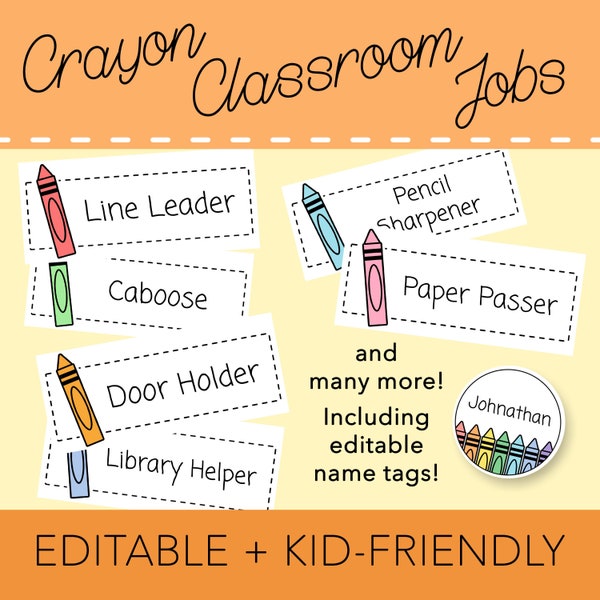 Classroom Jobs Chart - Etsy