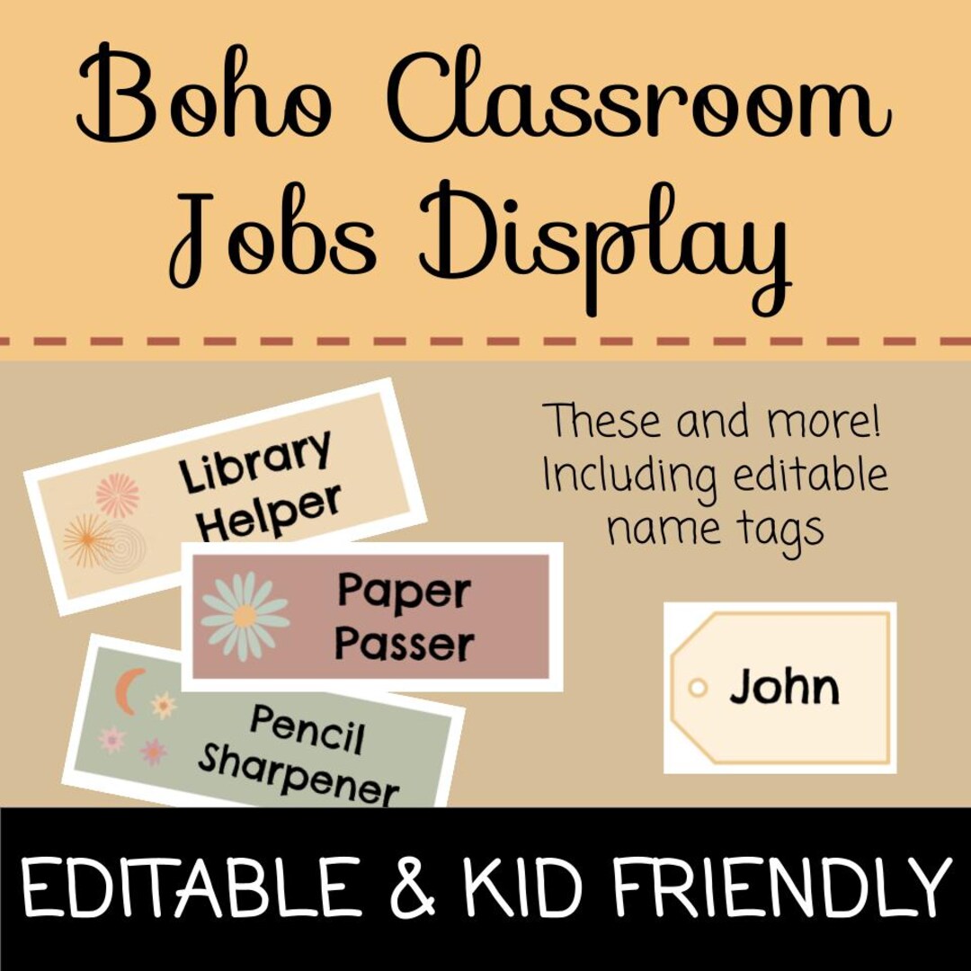 Boho Classroom Jobs Display - Dessert Theme - Elementary School - New ...
