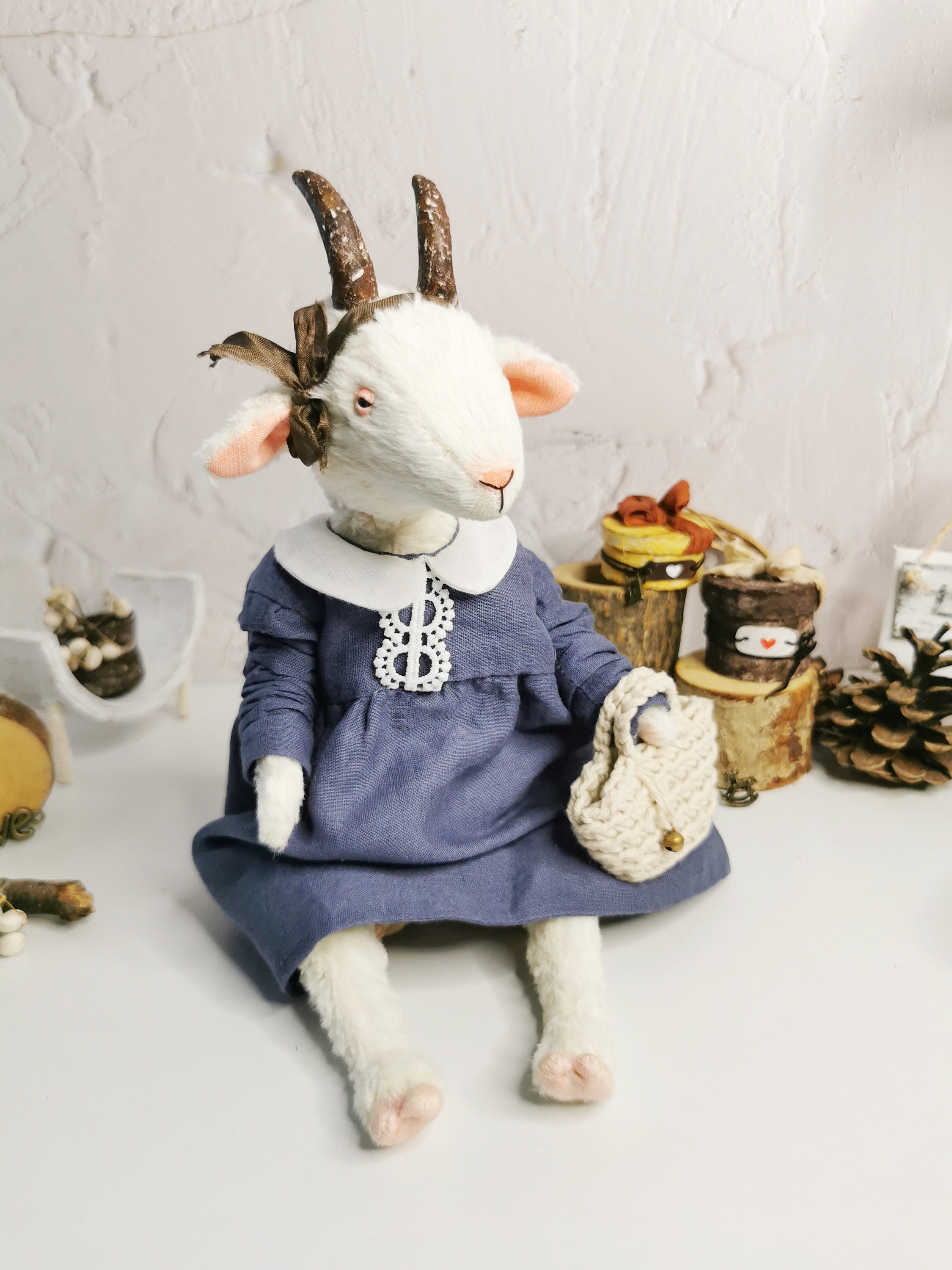 Handmade Collectible Teddy Goat - Etsy